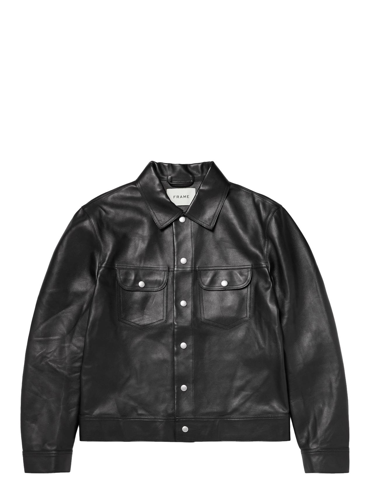 StüSsy Trucker Leather Jacket - Dark Brown | Editorialist