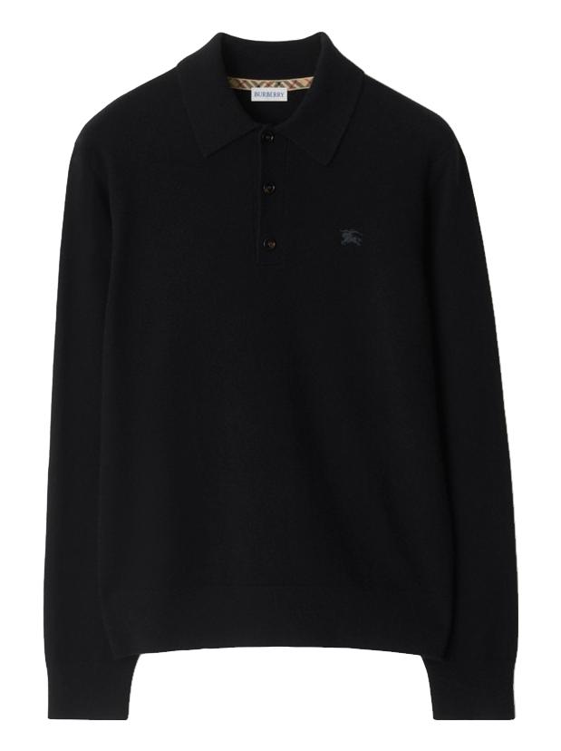 BURBERRY Long-sleeve Cashmere Blend Polo Shirt