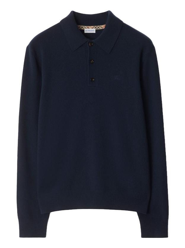 BURBERRY Long-sleeve Cashmere Blend Polo Shirt
