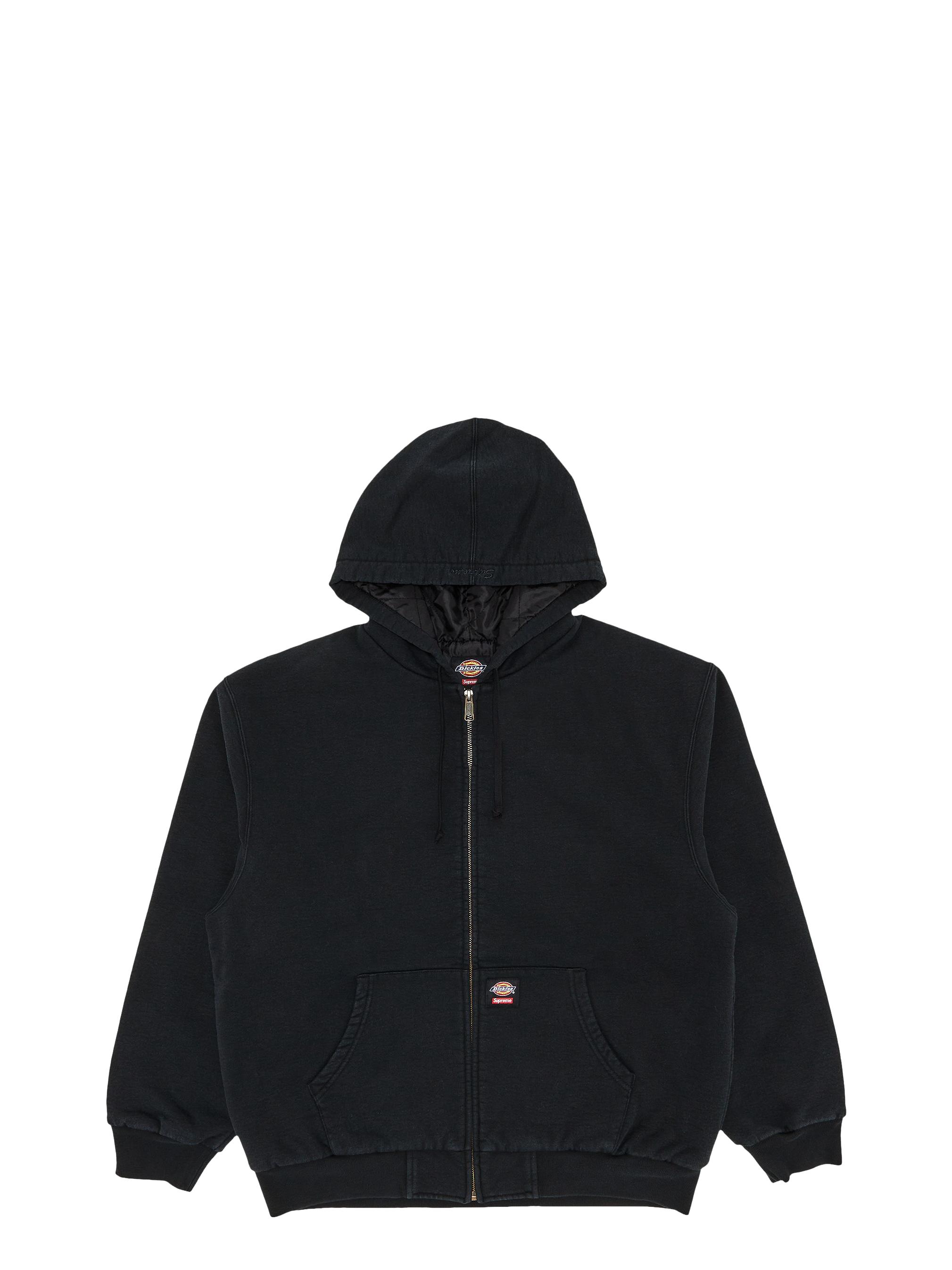 Supreme X Dickies Quilted Lined Zip Up Hooded Sweatshirt - Black