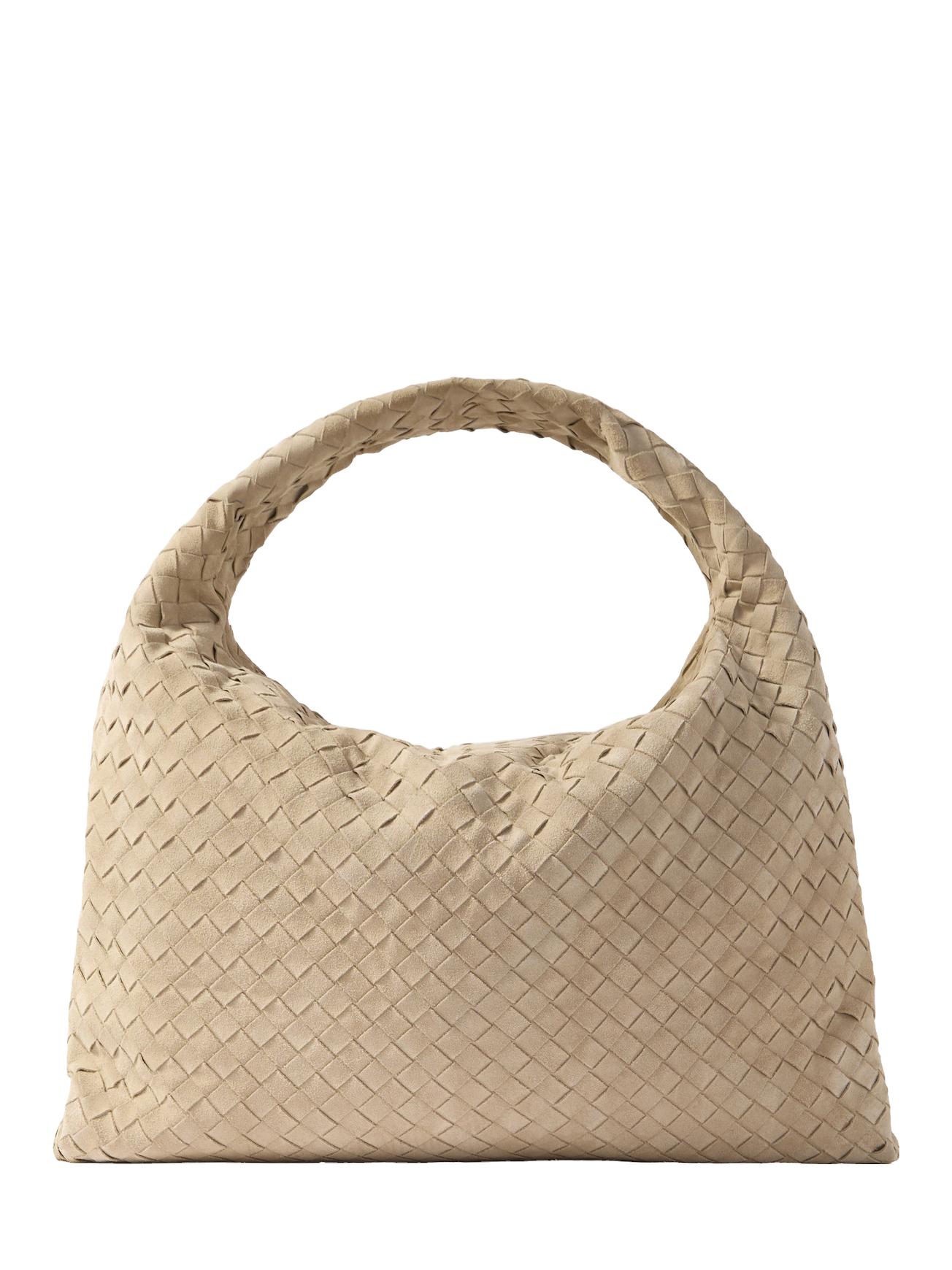 BOTTEGA VENETA Large Intrecciato Suede Shoulder Bag