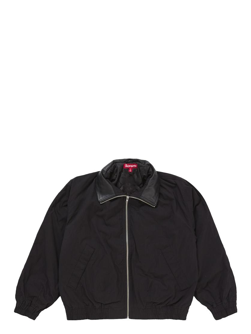 Supreme Leather Collar Utility Jacket Fw24 - Black | Editorialist