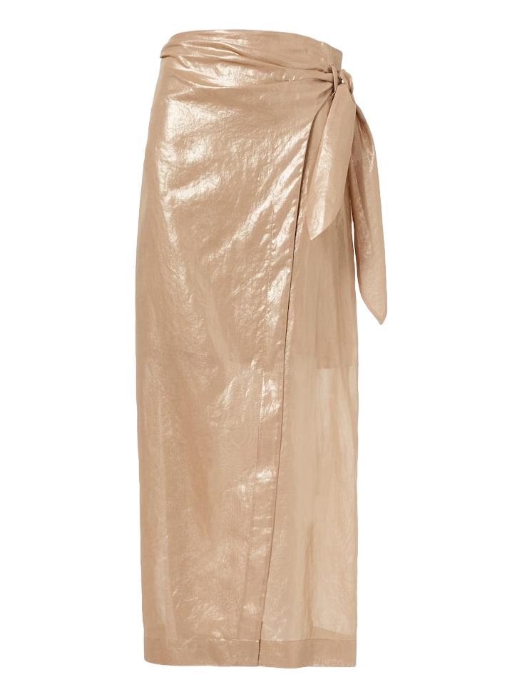 BRUNELLO CUCINELLI Coated Cotton Wrap Skirt