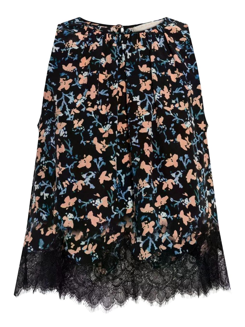 ULLA JOHNSON Floral Print Lace-Trim Shorts