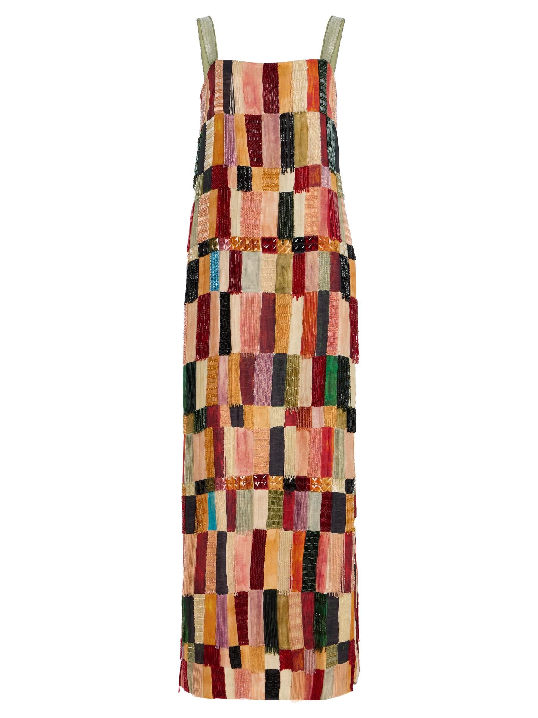 Alemais Marjorelle Embellished Linen-Silk Midi Dress - Multi | Editorialist
