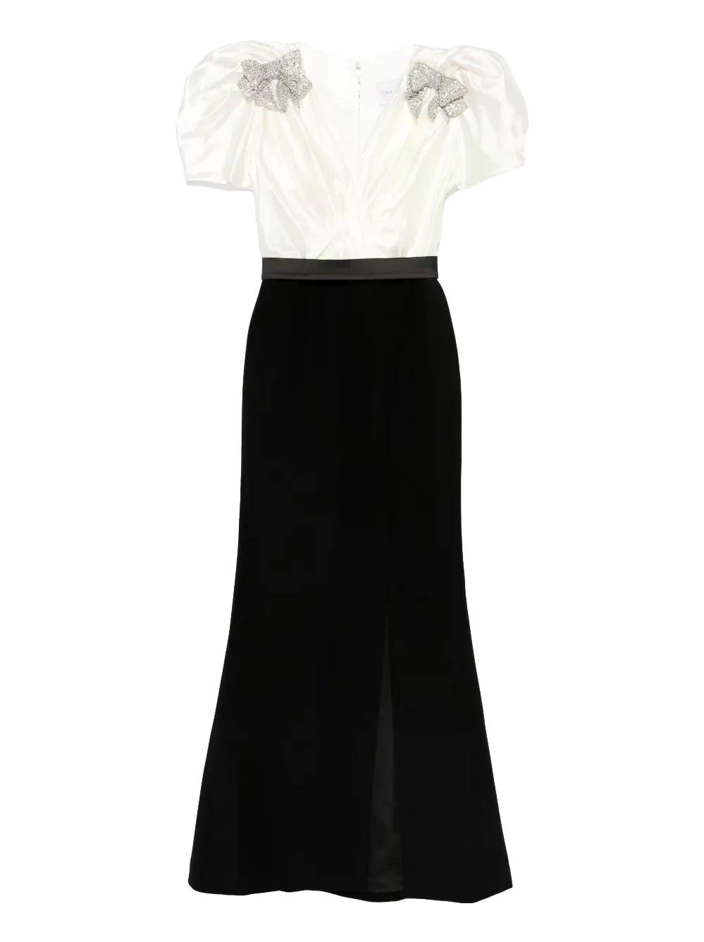 SILK LOVE & LACE Embellished Puff-Sleeve Dress