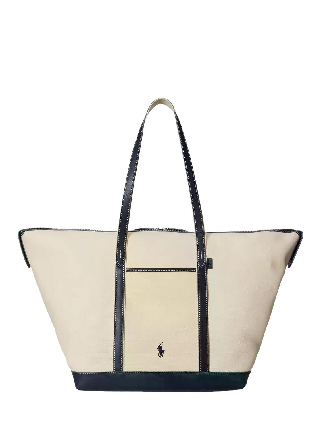 POLO RALPH LAUREN Bellport Leather-Trimmed Canvas Tote Bag