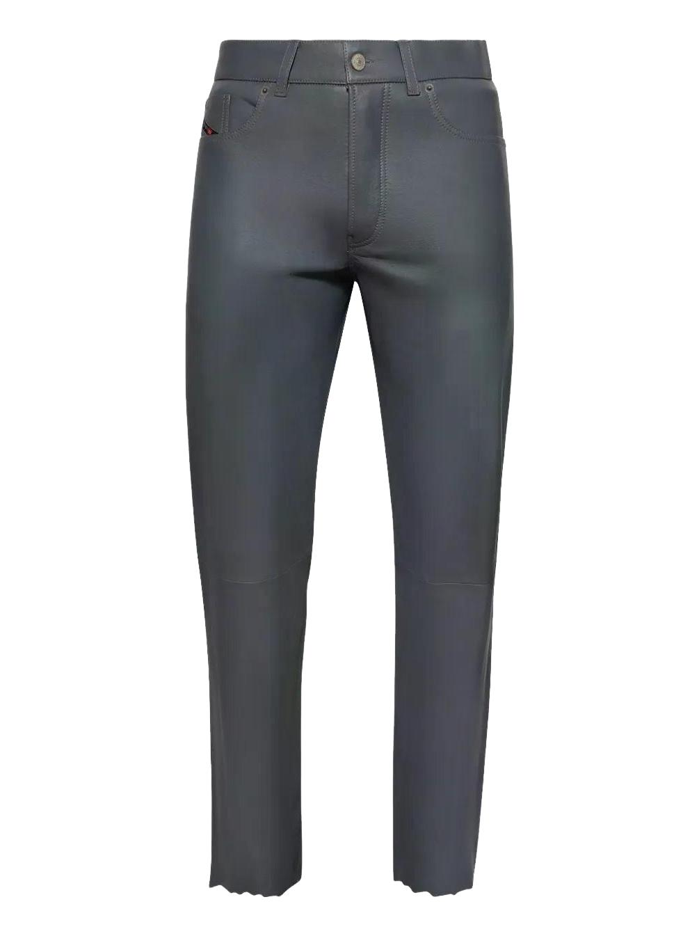 DIESEL® P-macs-lth Frayed-Hem Leather Trousers