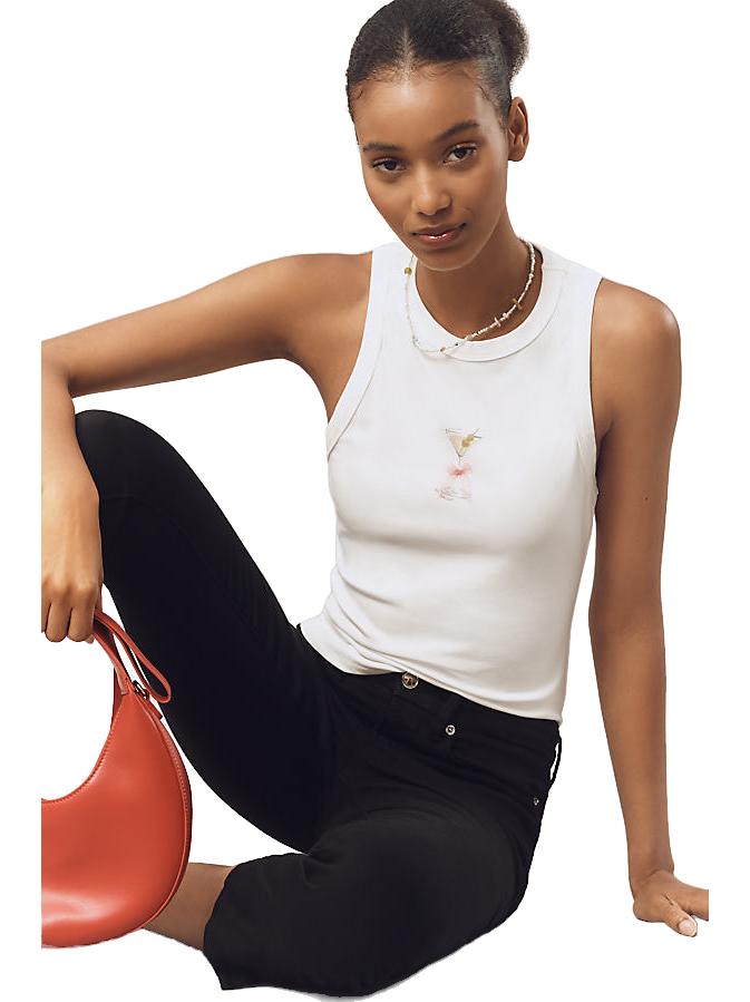 En Saison Mia Martini Graphic Tank Top In White - 31% Off
