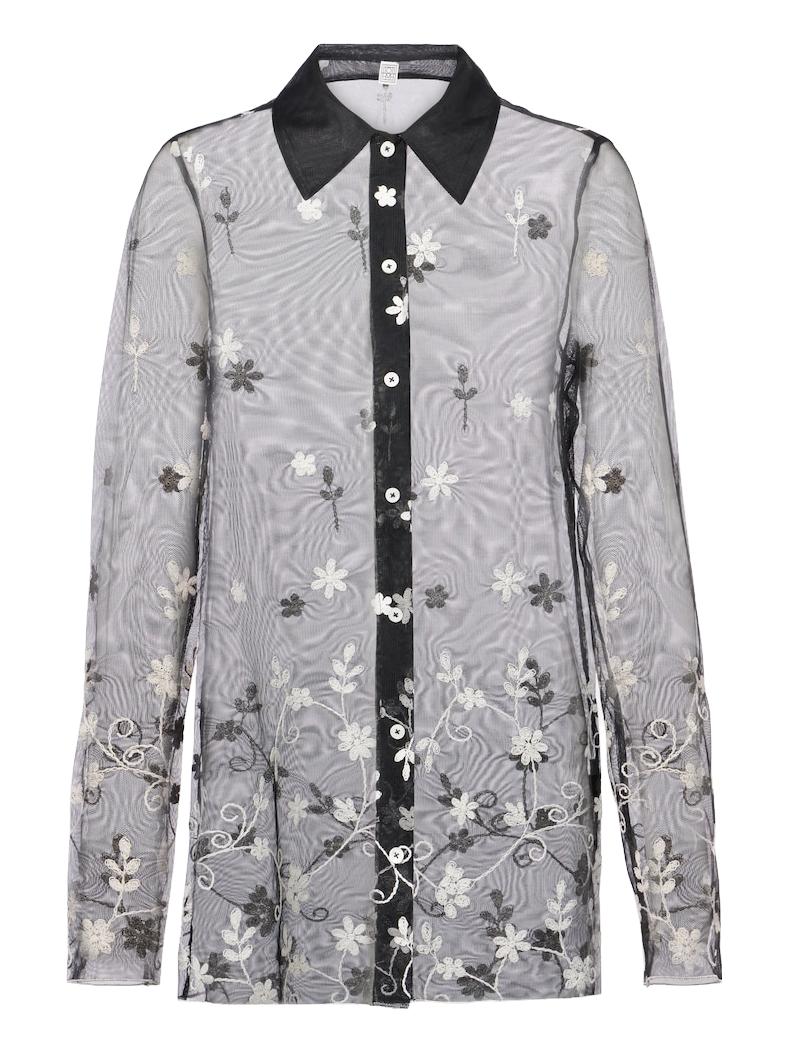 TOTÊME Embroidered Semi-Sheer Shirt