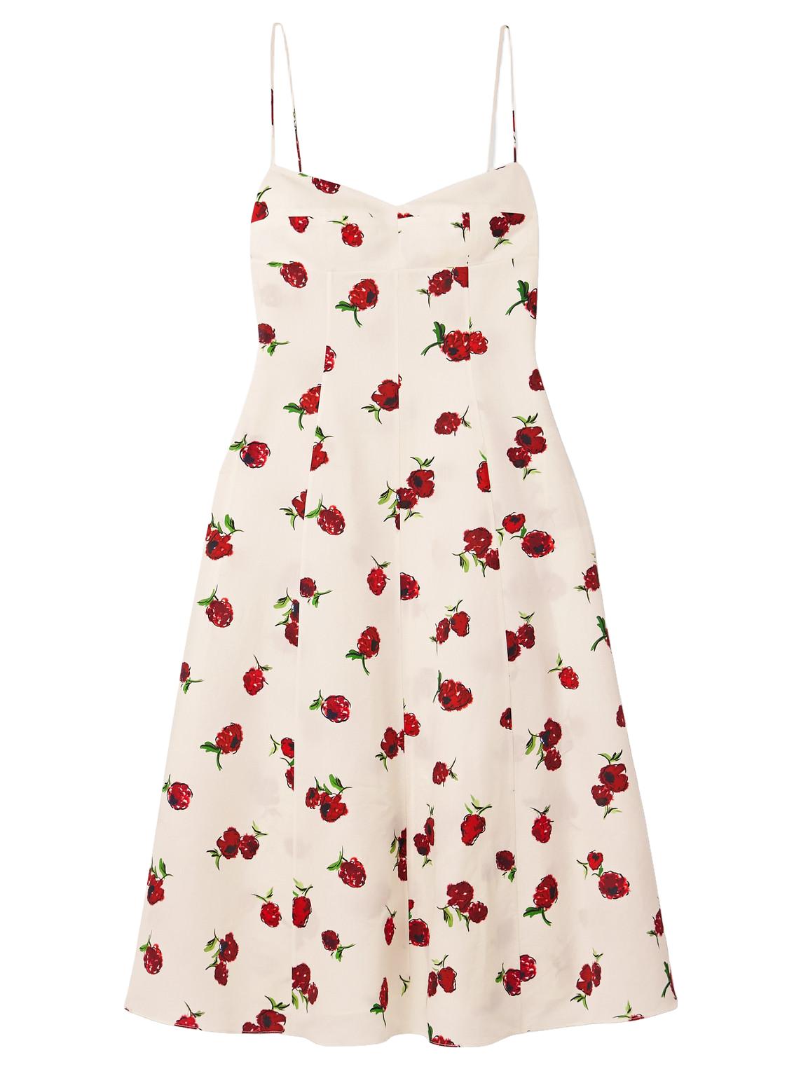 KHAITE KHAITE Isabella Printed Cotton-Poplin Midi Dress