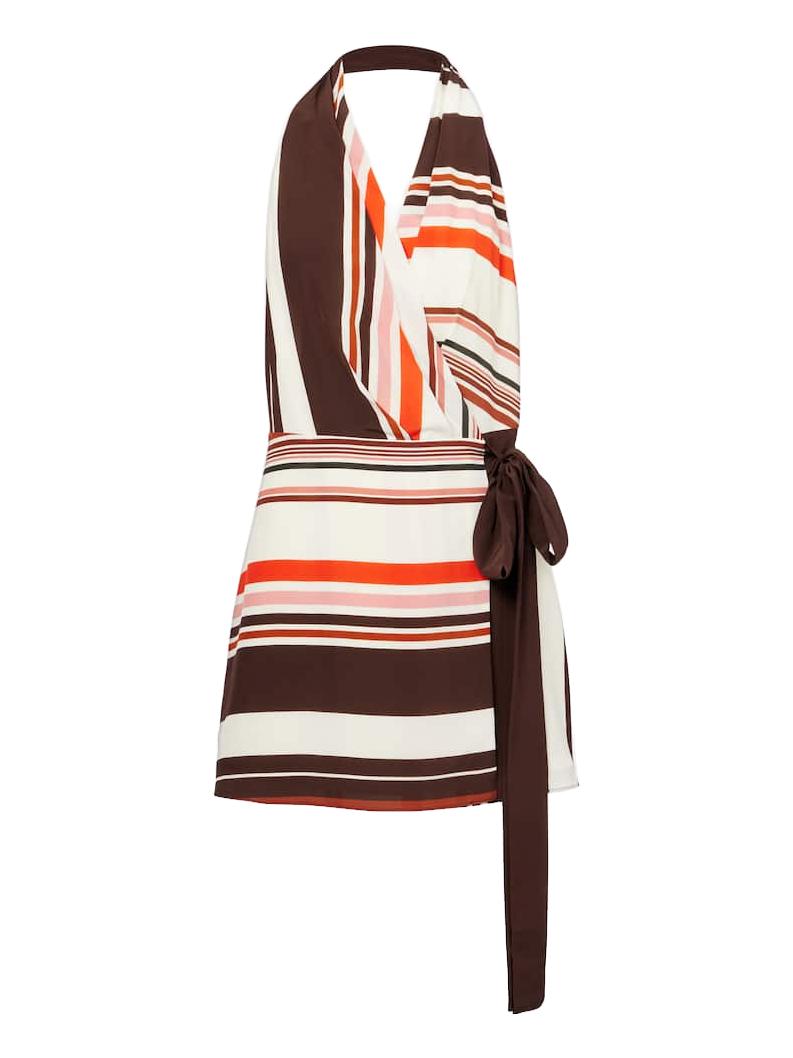 SIR. Thistle Striped Silk Satin Minidress
