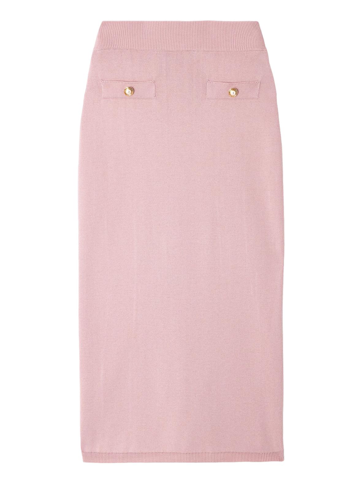 ALESSANDRA RICH Button-Embellished Cotton and Cashmere-Blend Midi Skirt