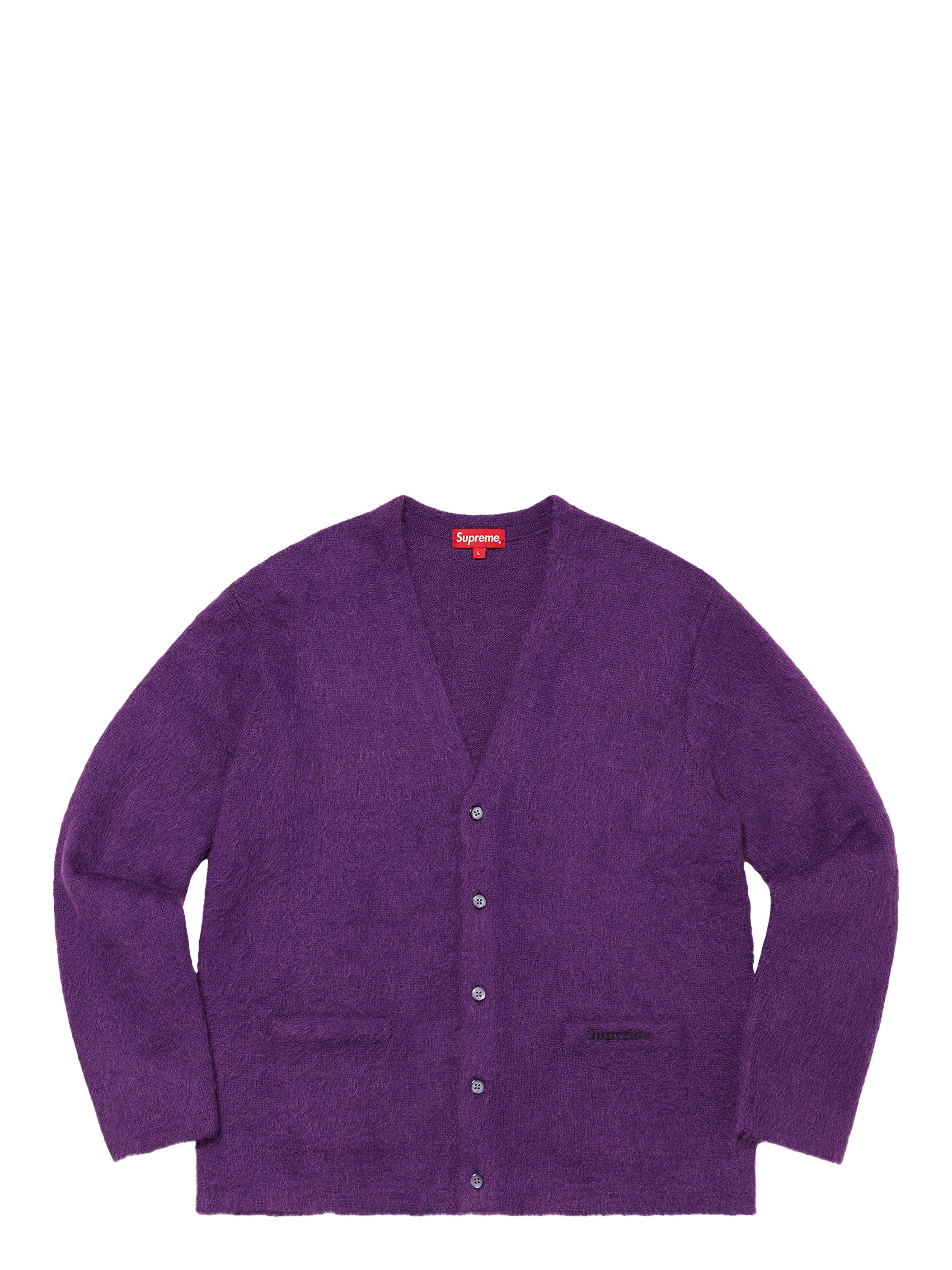 トップス Supreme brushed mohair cardigan purple Supreme Brushed Mohair Cardigan - Purple | Editorialist