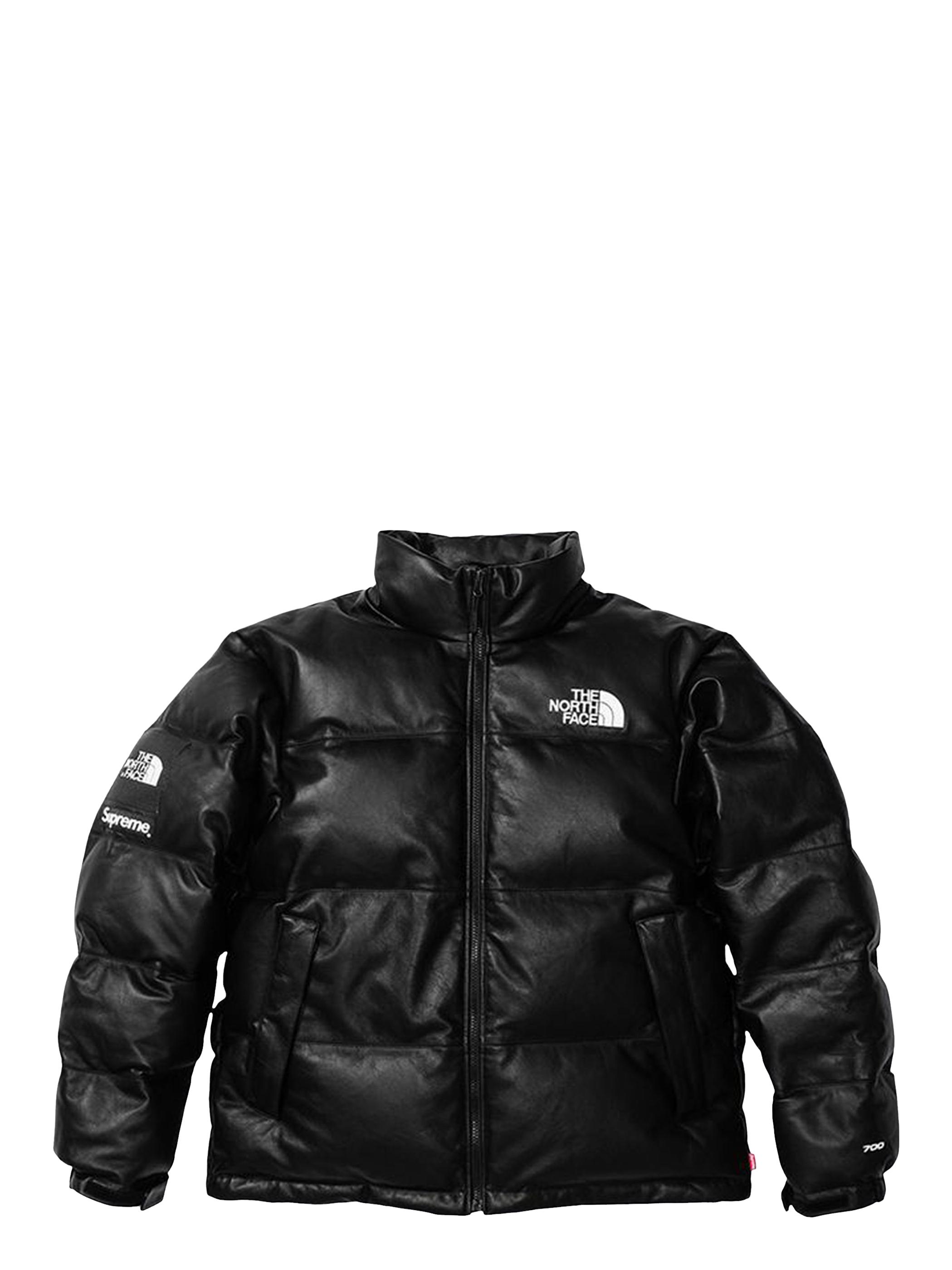 Supreme X The North Face Leather Nuptse Jacket In Black | Editorialist