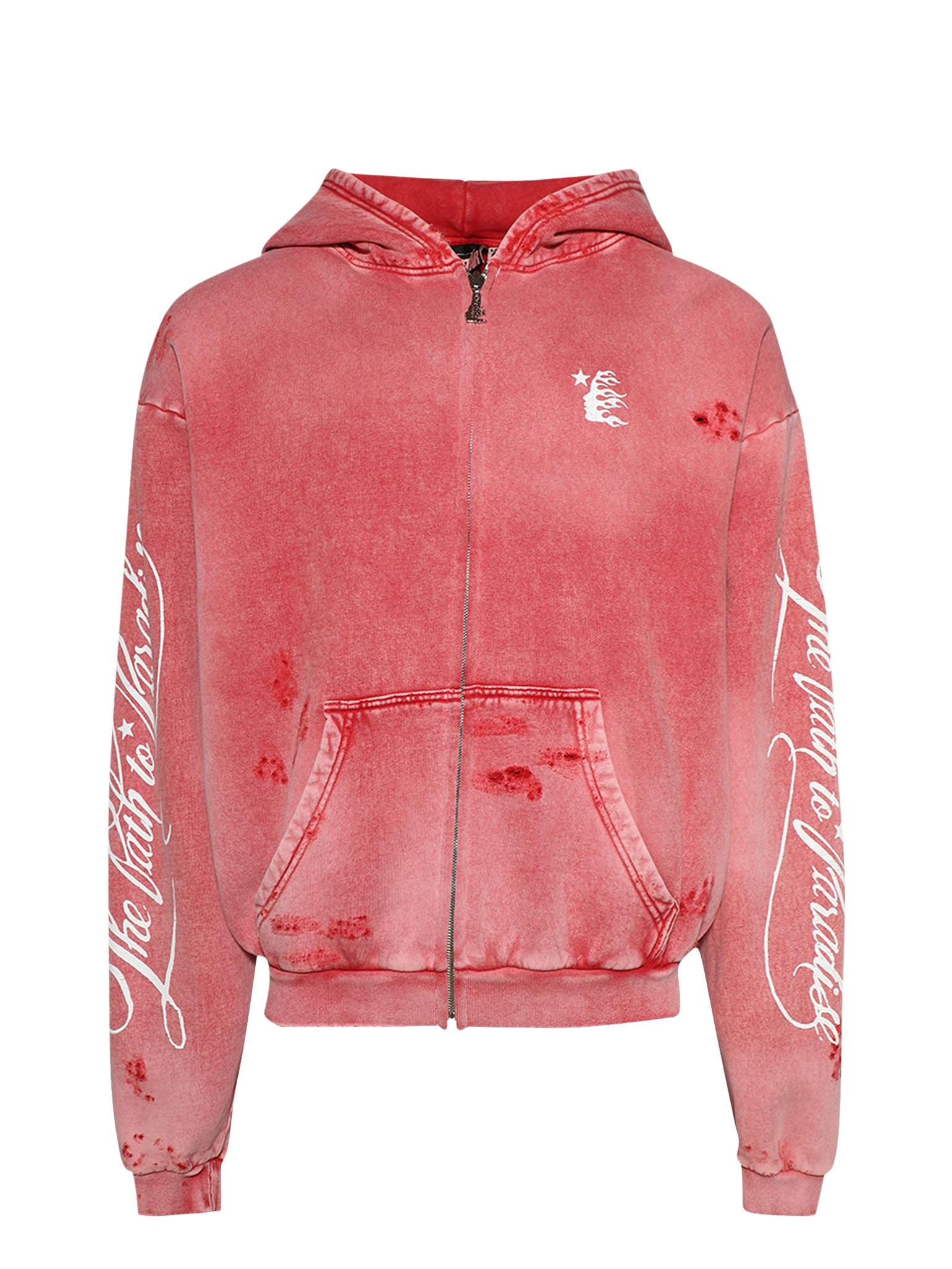 Hellstar Path To Paradise Zip-Up Hoodie - Red | Editorialist