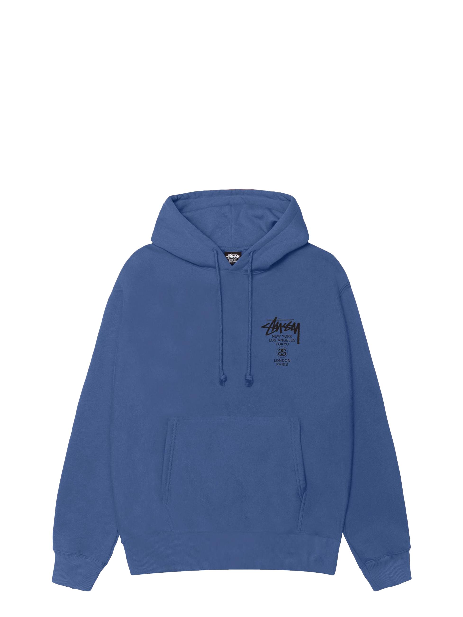 StüSsy World Tour Zip Hoodie - Blue | Editorialist