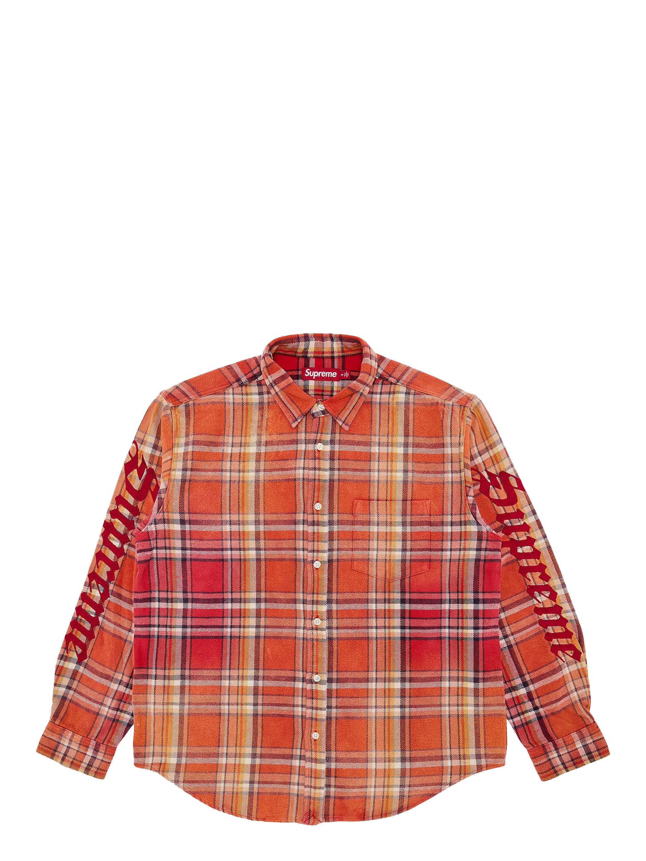 Supreme Old English Plaid Flannel Shirt - Orange | Editorialist
