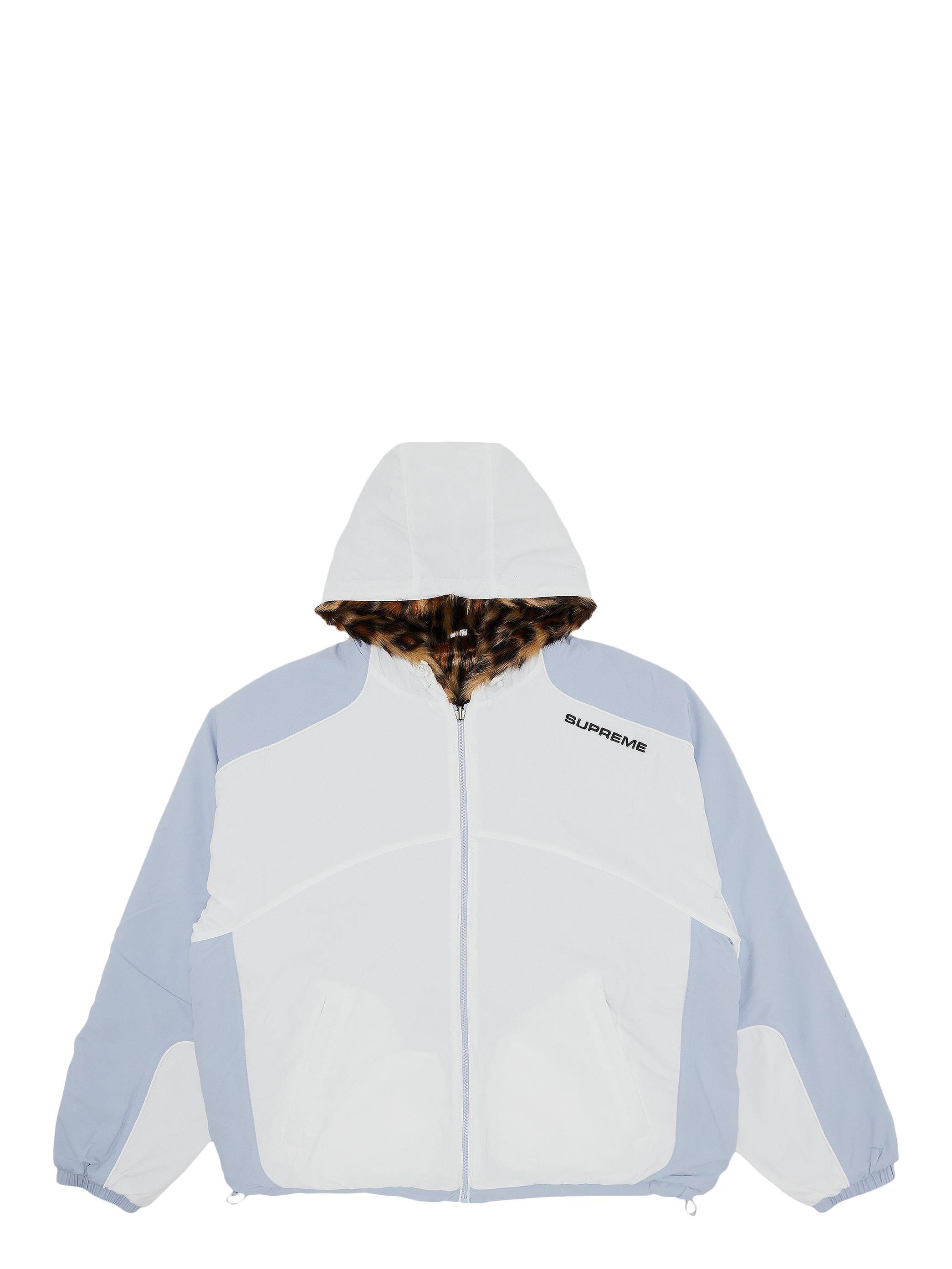 Supreme Faux Fur Reversible Hooded Track Jacket - White | Editorialist