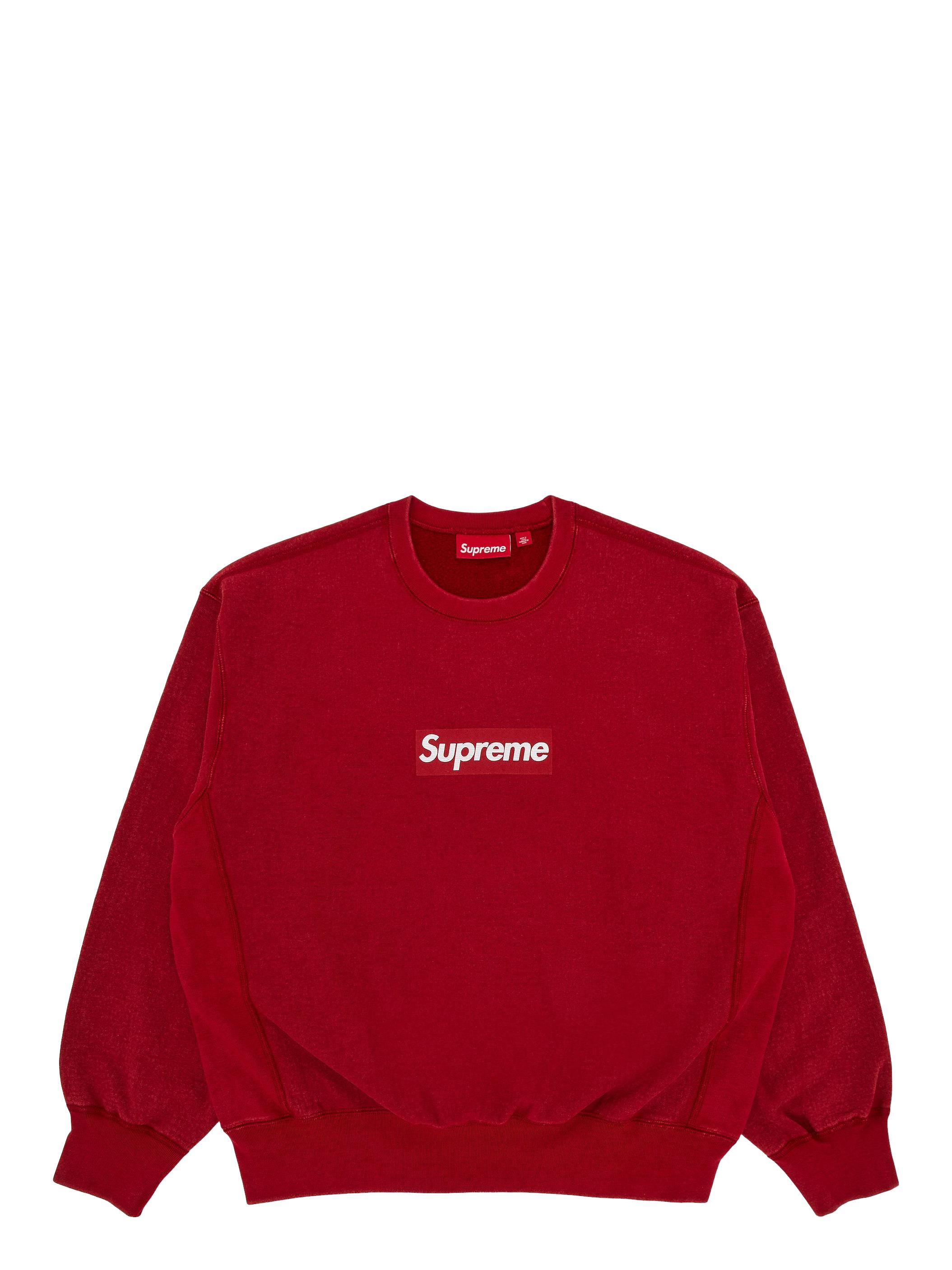 Supreme Washed Box Logo Crewneck - Red | Editorialist