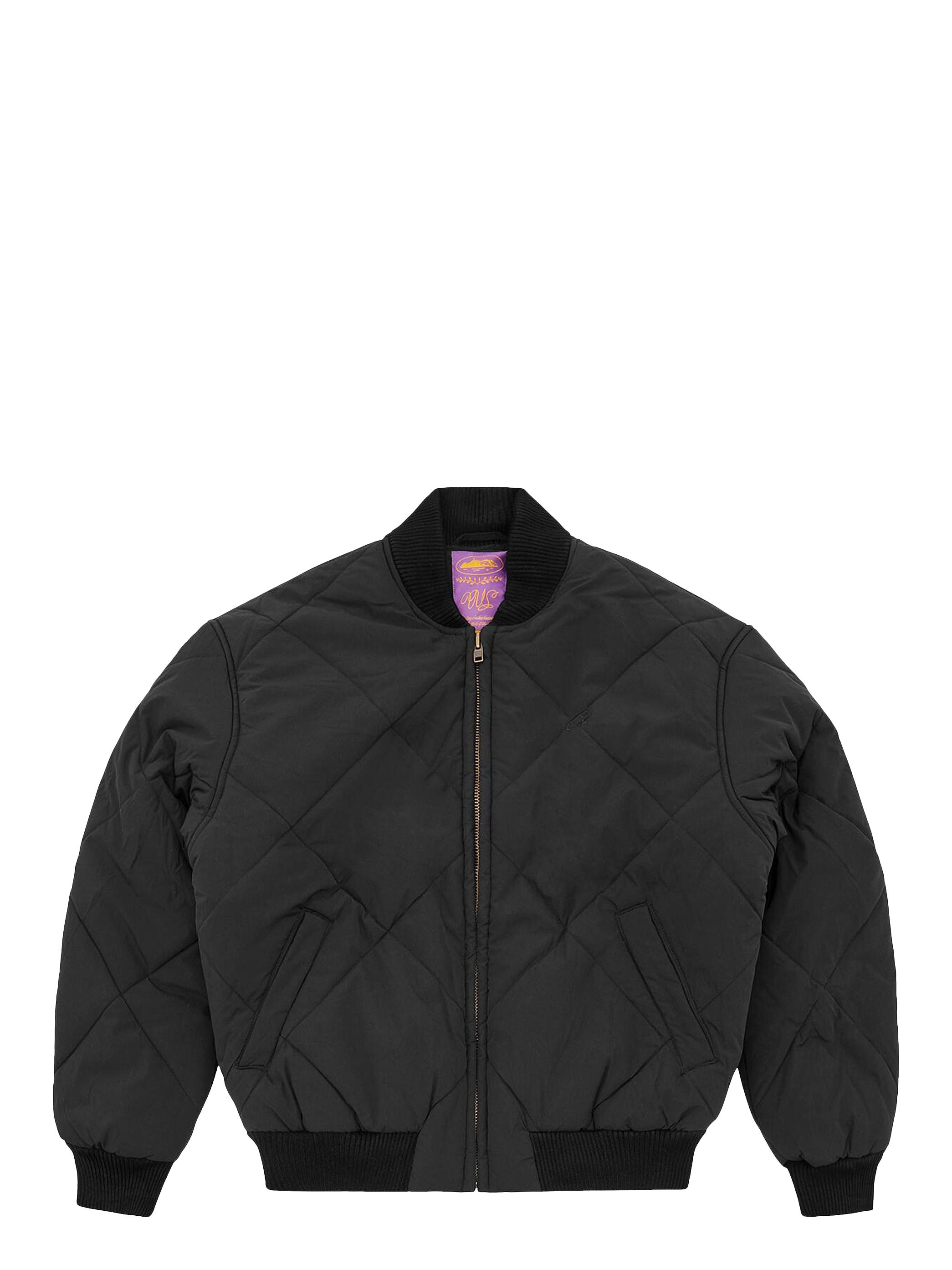Corteiz Olde English Quilted Bomber Jacket - Black | Editorialist