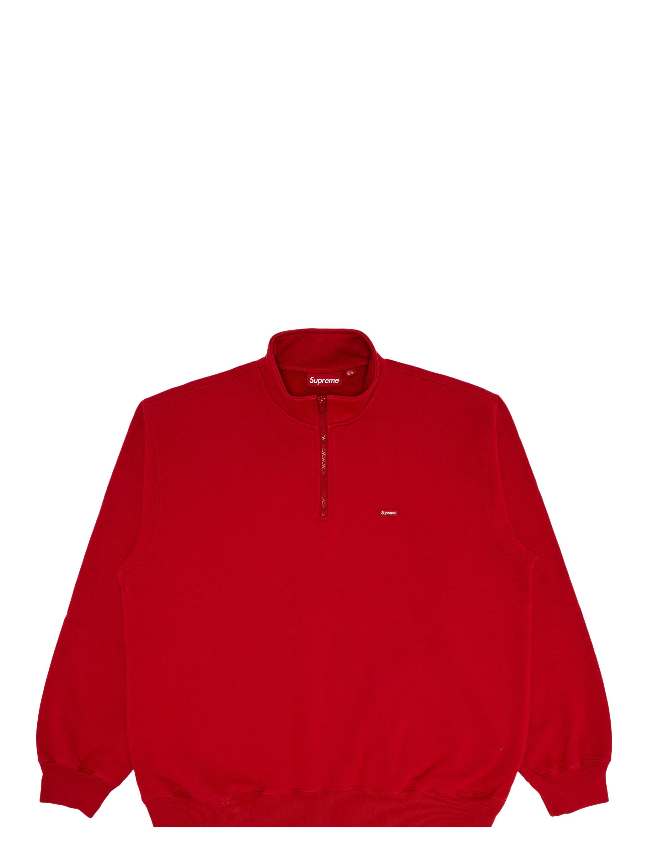 Supreme Small Box Half Zip Pullover - Red | Editorialist