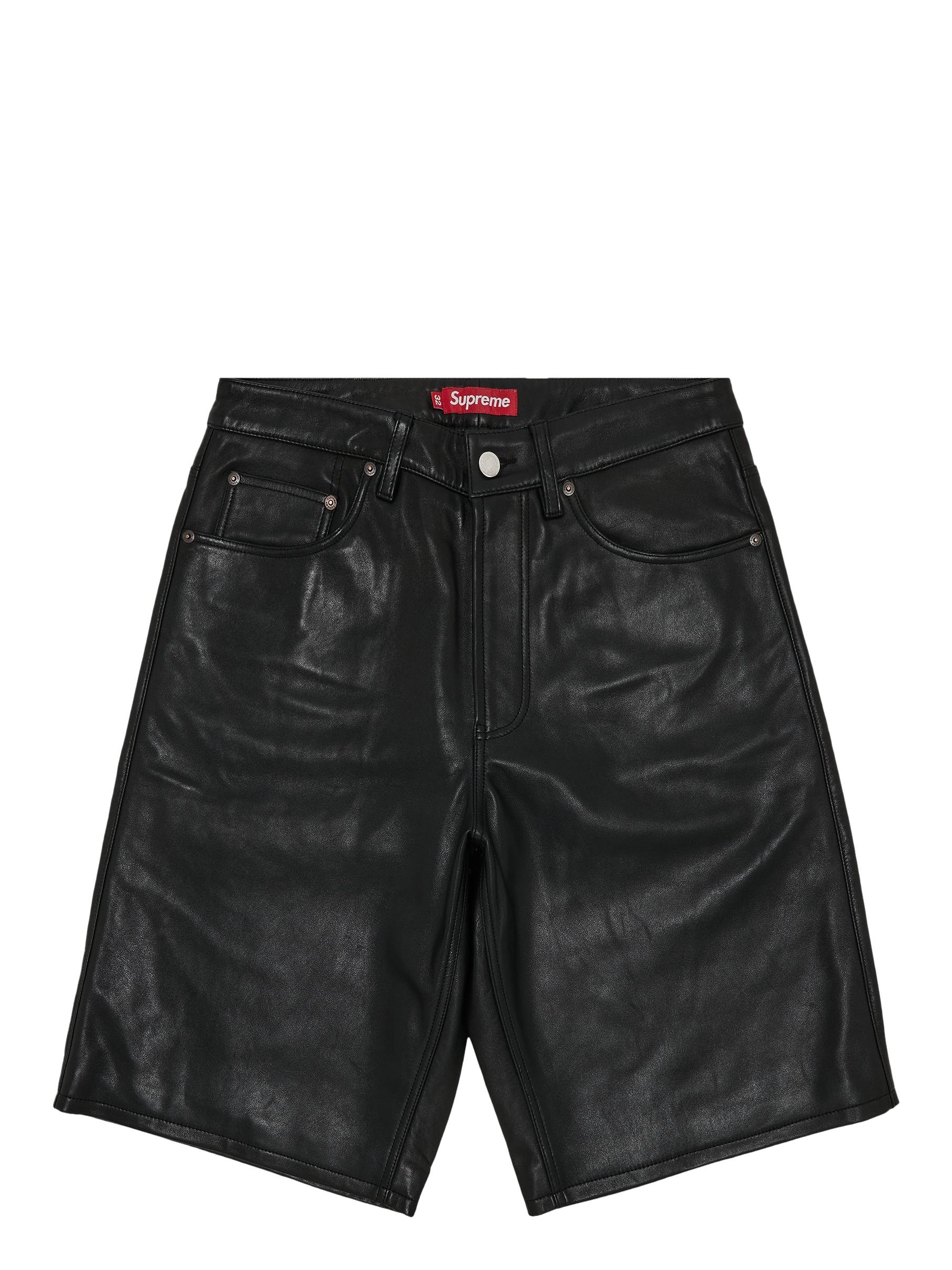 Supreme Baggy Leather Short - Black | Editorialist