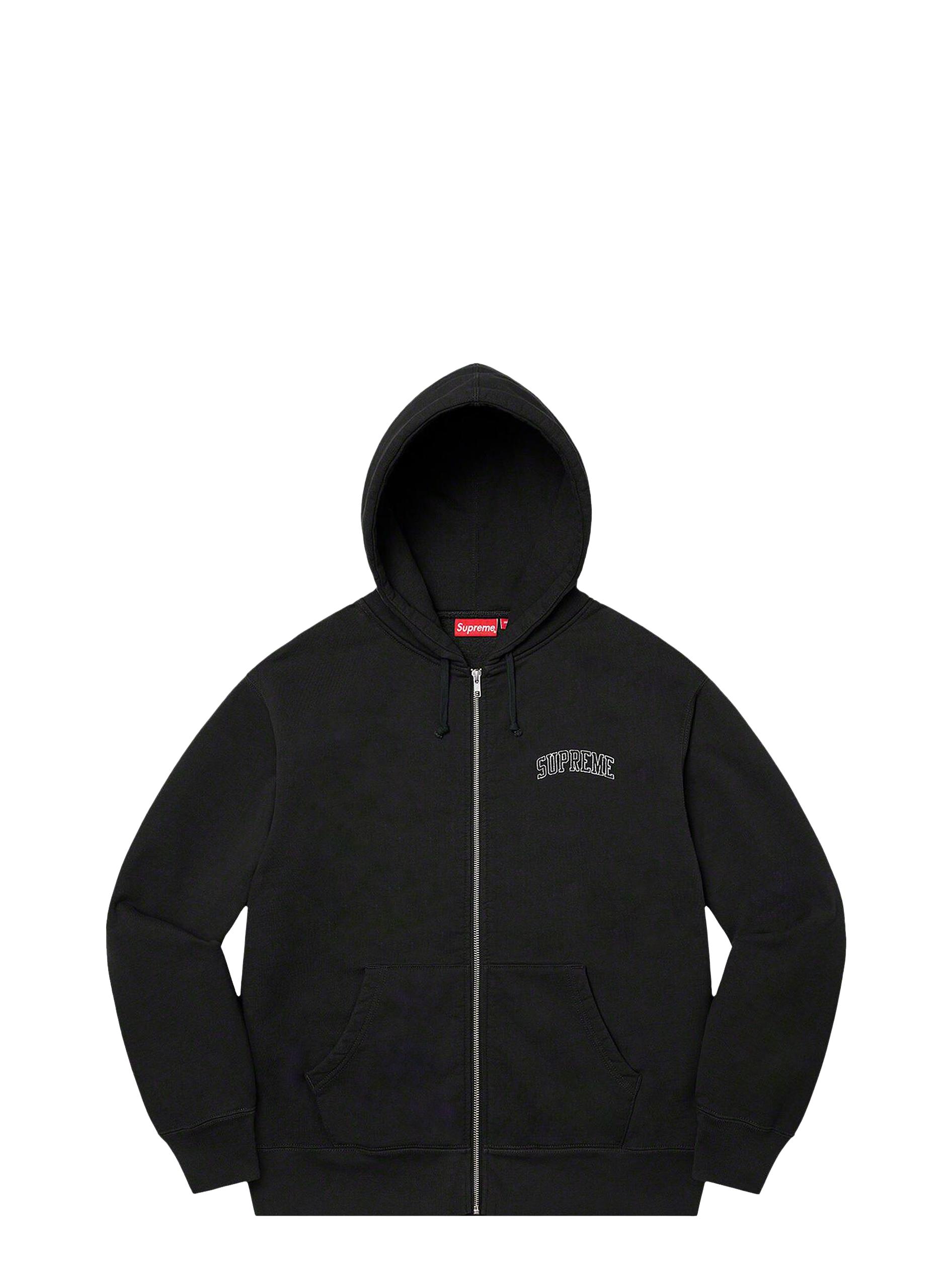 Supreme Zip Up Hooded Sweatshirt - Black | Editorialist