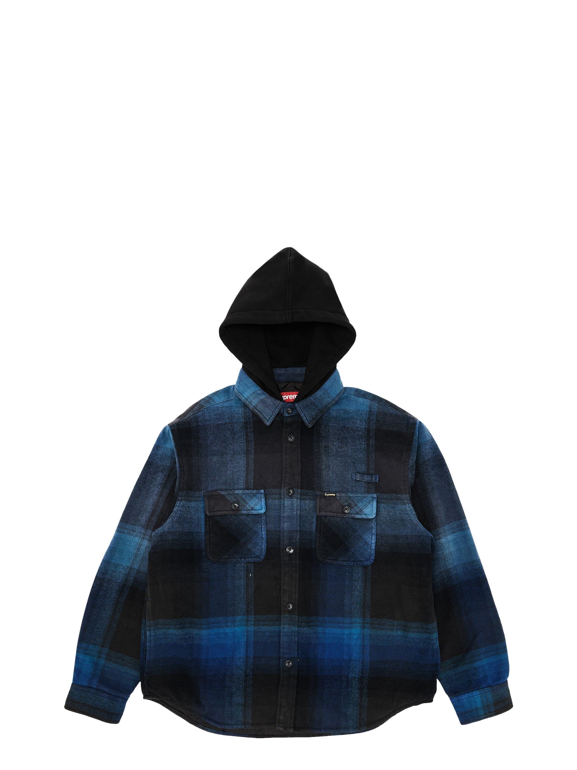 Supreme Quilted Lined Hooded Flannel Shirt - Blue | Editorialist Supreme Quilted Lined Hooded Flannel Shirt - Blue | Editorialist