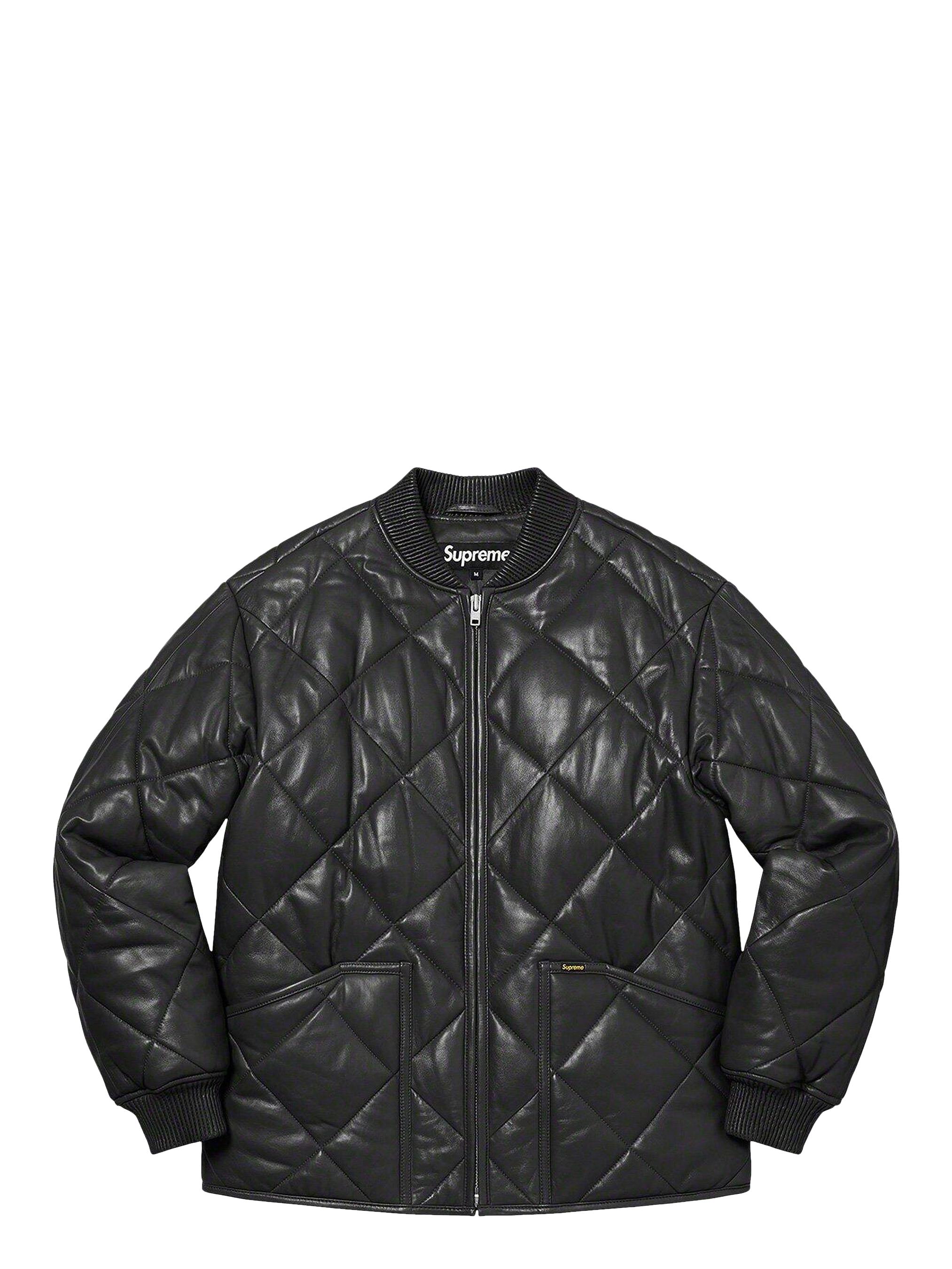 Supreme Quilted Leather Work Jacket - Black | Editorialist