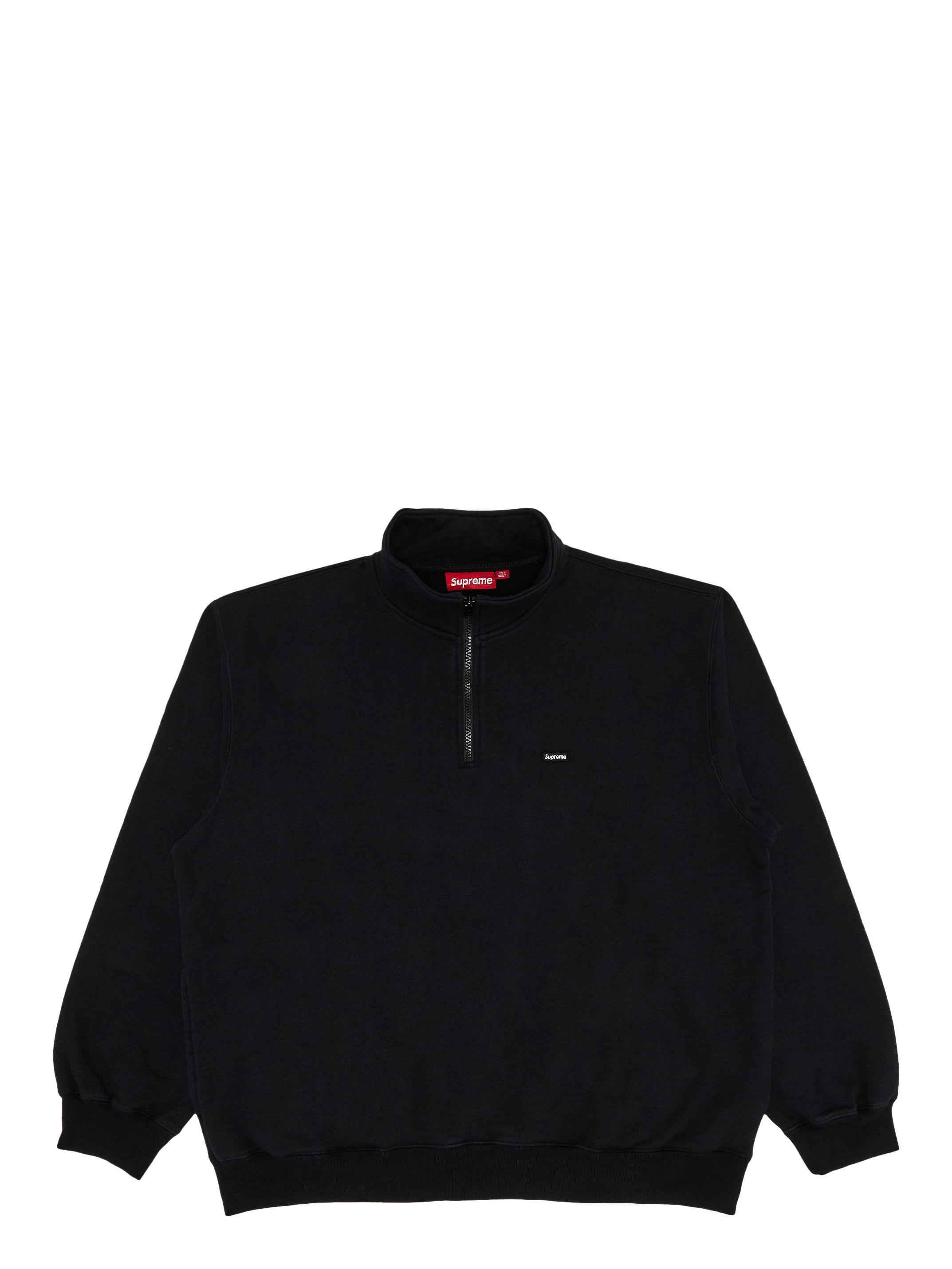 Supreme Small Box Half Zip Pullover - Black | Editorialist