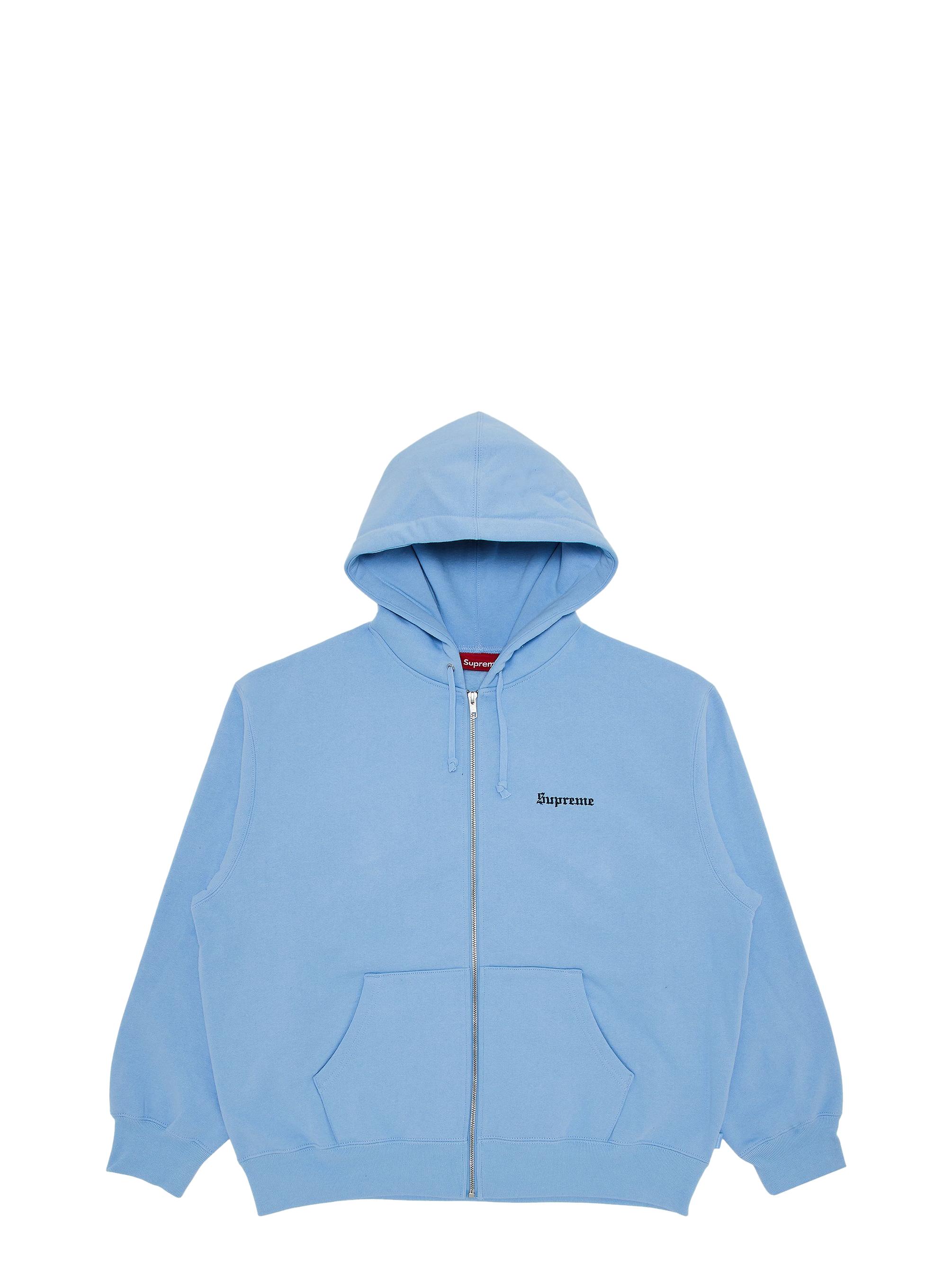 Supreme Crest Zip Up Hooded Sweatshirt - Blue | Editorialist