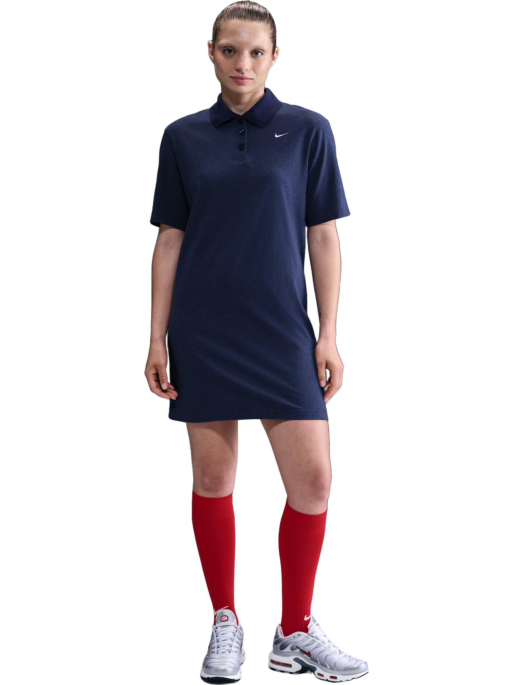 Nike Essential Short-Sleeve Polo Dress Blue 13% Off Editorialist