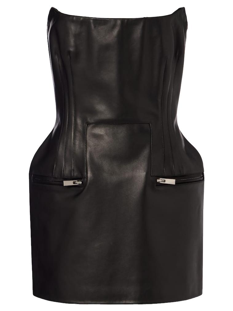 En Saison Dawn Faux Leather Bustier Dress In Black - 50% Off | Editorialist