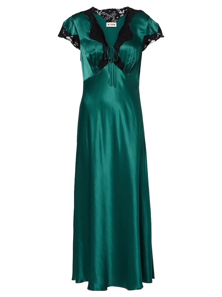 doen amari dress blue topaz Women's Long Sleeve Silky Blue Maxi Dress main image 0