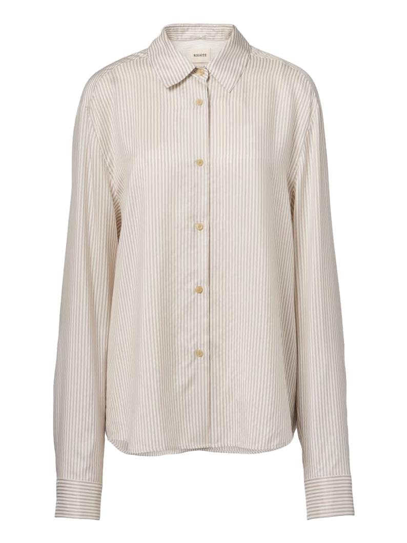 KHAITE Agro Striped Silk Shirt