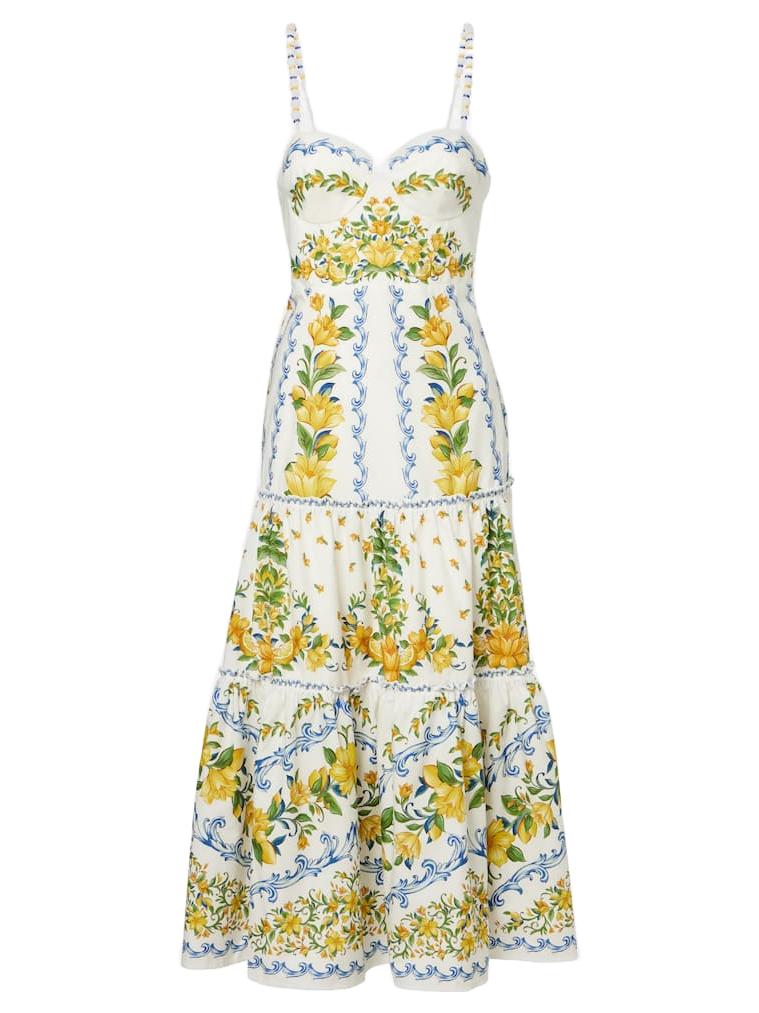 white christmas dresses Baltic Born Womens Alessandra Mesh Midi Dress | Off White main image 0