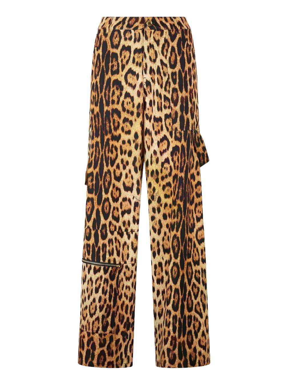 ROBERTO CAVALLI Jaguar-Print Cargo Trousers