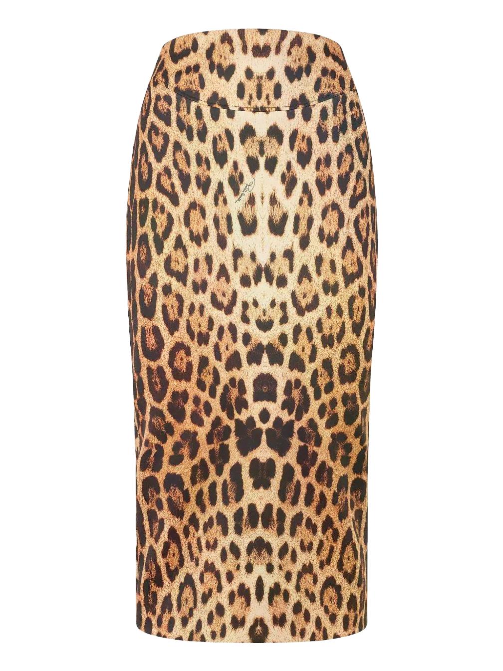 ROBERTO CAVALLI Jaguar-Print Pencil Skirt