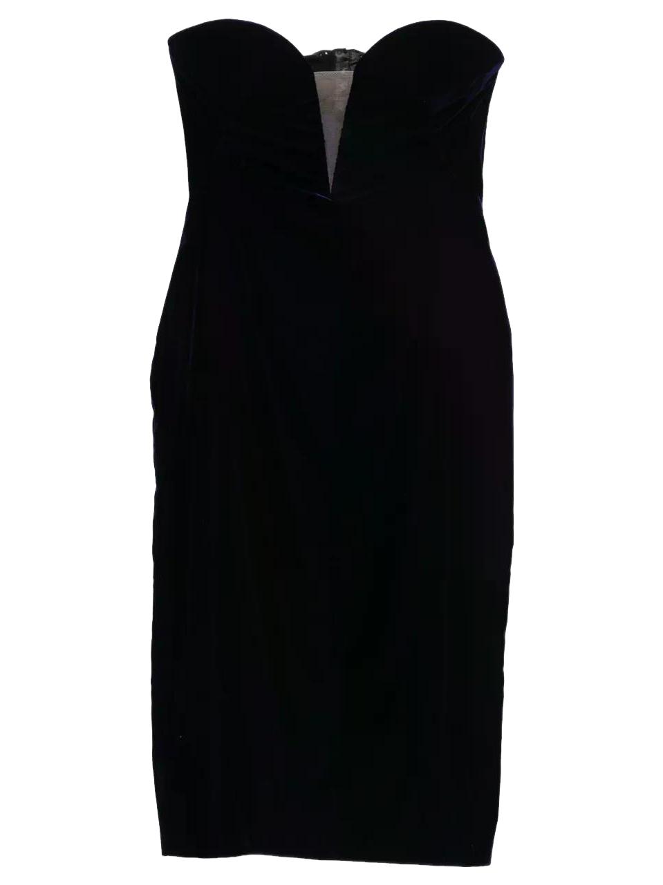 MUGLER Mugler Strapless Velvet Midi Dress