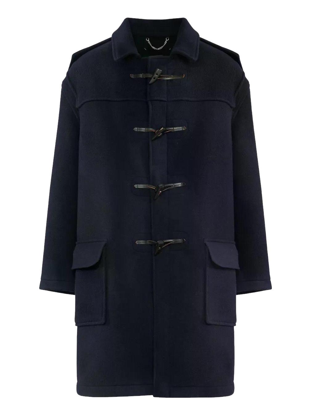 Buy Emporio Armani Virgin-wool Cloth Duffle Coat - Navy At 40% Off