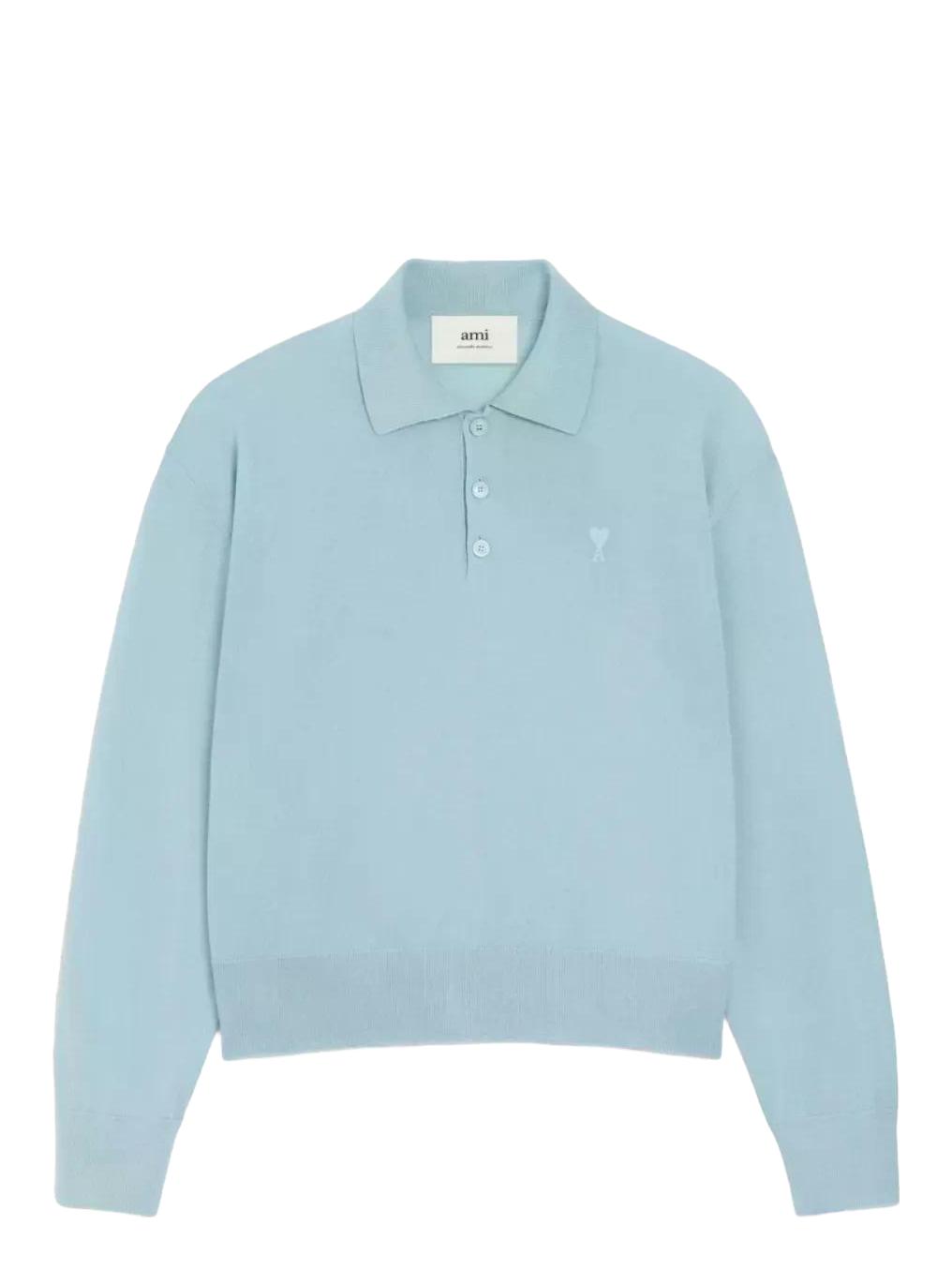 AMI ami de coeur wool polo shirt