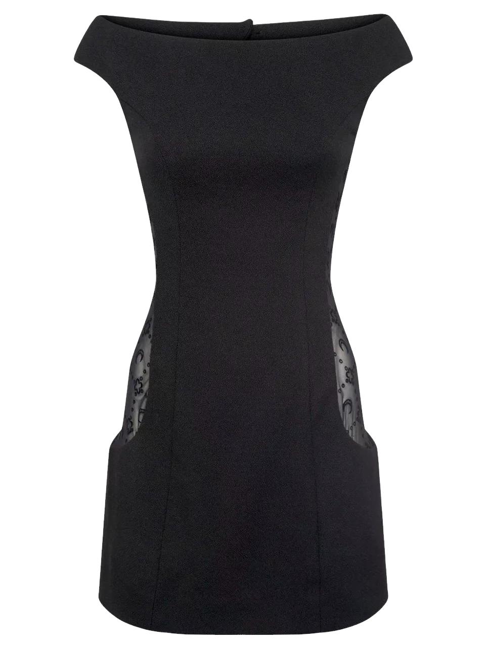 MARINE SERRE Marine Serre Boat-Neck Dropped-Shoulders Mini Dress