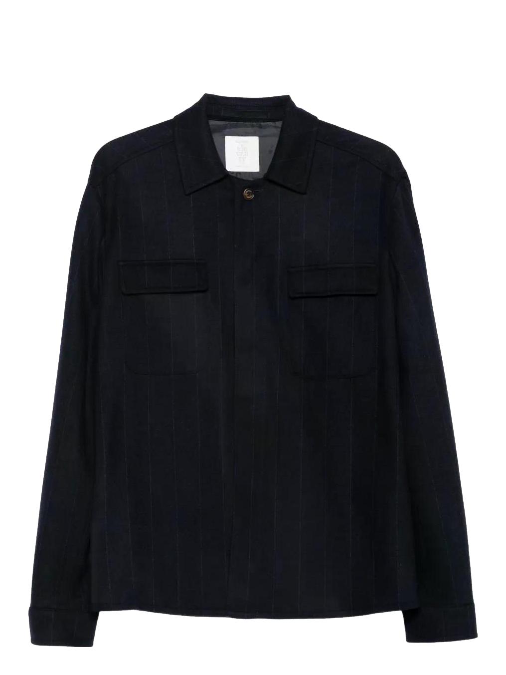 ELEVENTY pinstripe pocket overshirt
