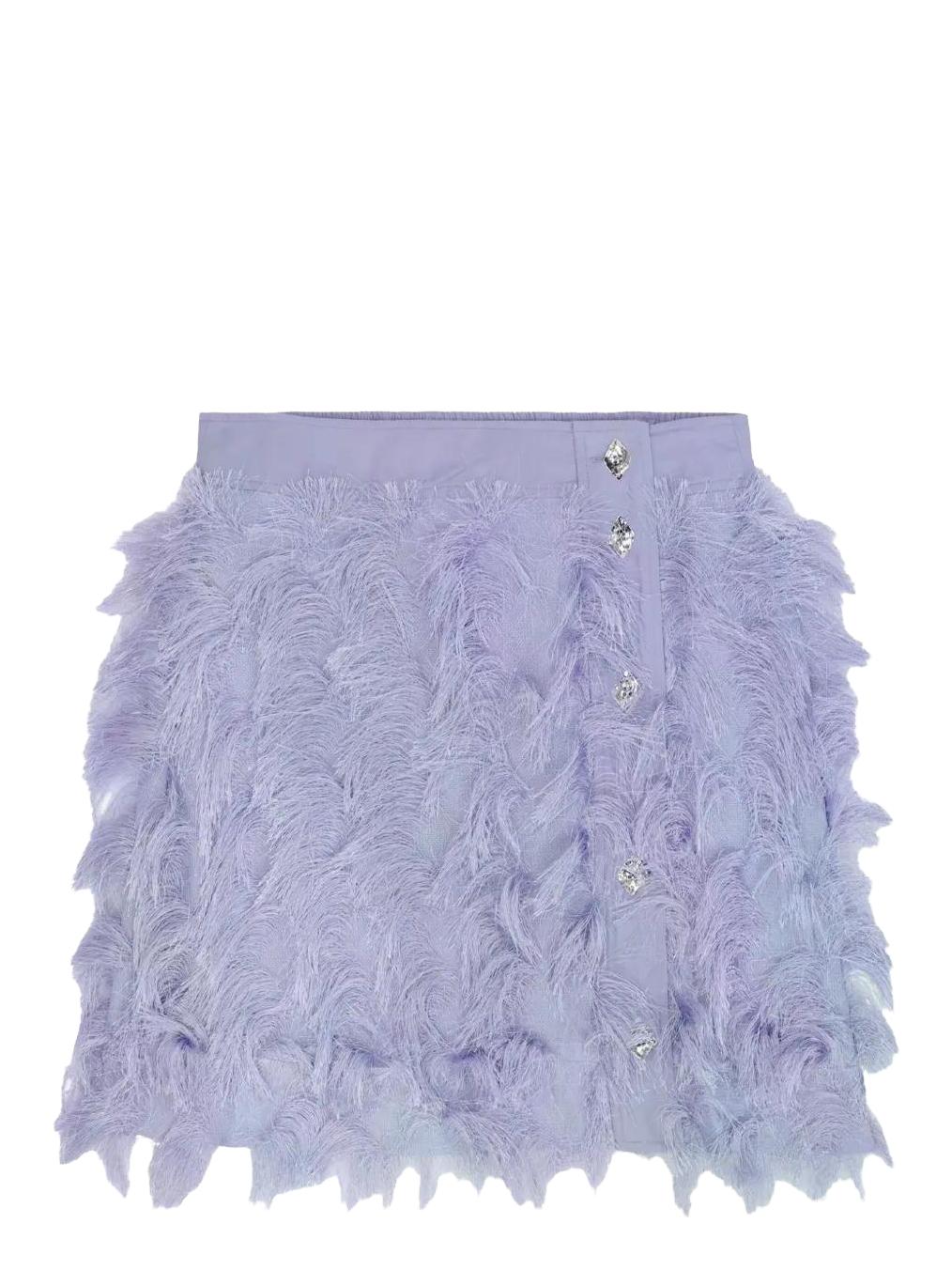 GANNI Fringe Mesh A-Line Skirt