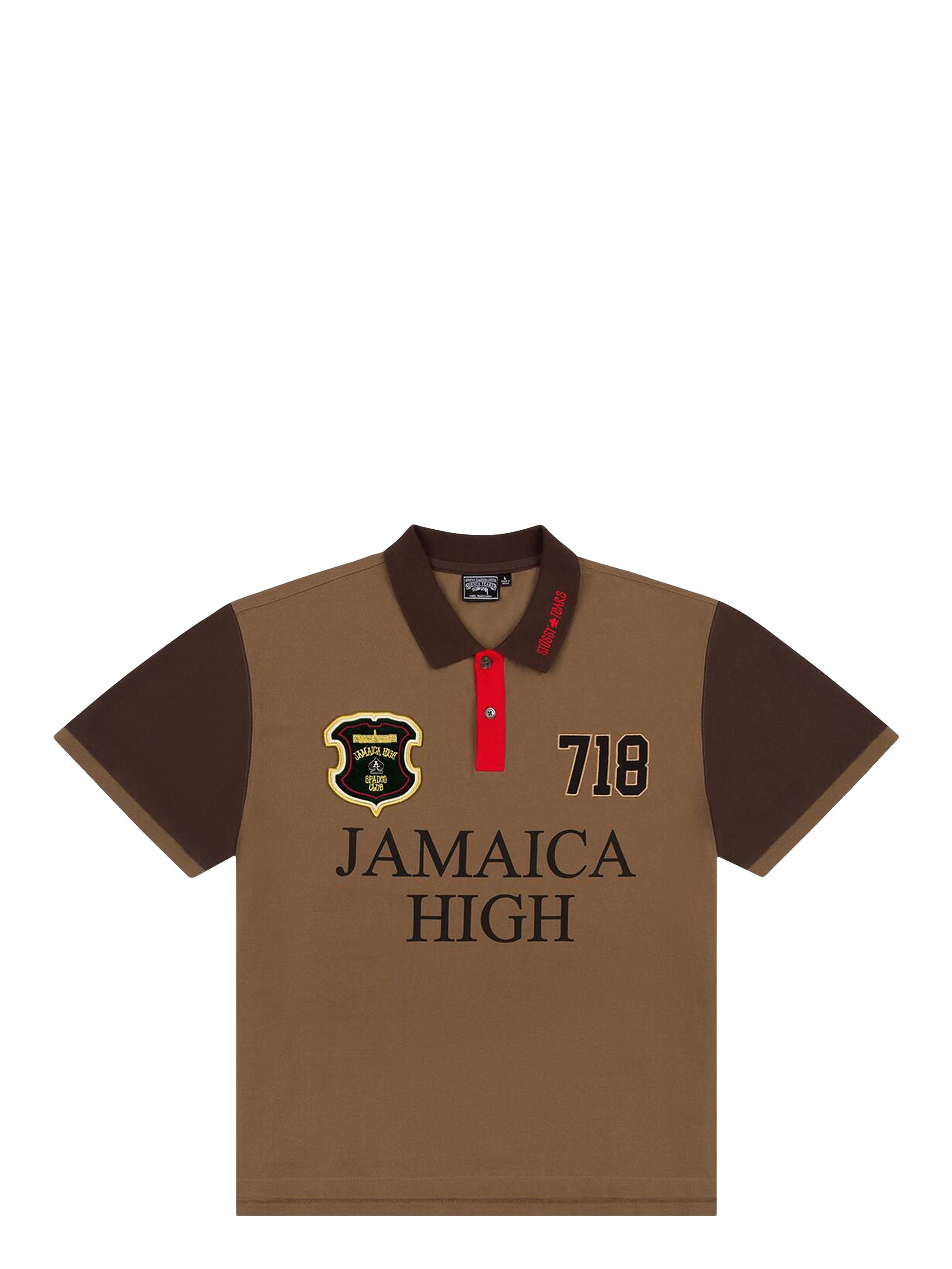 StüSsy X Denim Tears Pique Polo - Brown | Editorialist