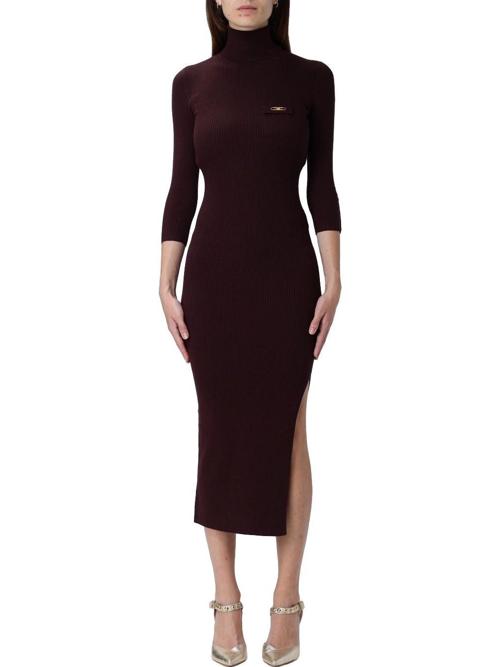 Norma Kamali Halter Turtleneck Side-Slit Midi Dress - Black | Editorialist