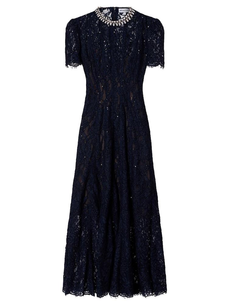 Loveshackfancy Emalia Embellished Lace Midi Dress - Yellow | Editorialist
