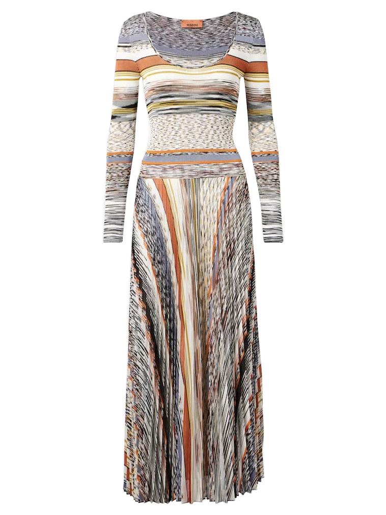 Cos Pleated Knitted Maxi Dress In Green - 50% Off | Editorialist