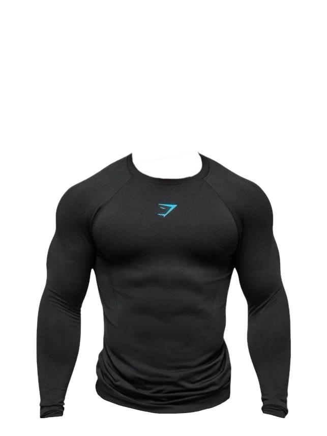 Gymshark Onyx 5.0 Seamless Long Sleeve T-Shirt - Black/Carmine Red